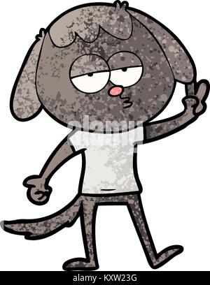 cartoon tired dog giving peace sign Stock Vector Image & Art - Alamy