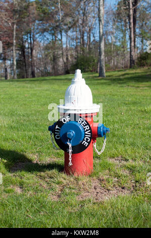 Out of order sign in a red telephone box on the Isle of Canna in the ...