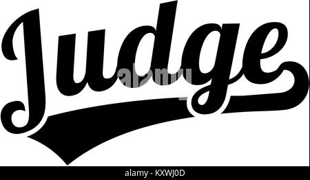 Judge word retro style Stock Vector Art & Illustration, Vector Image ...