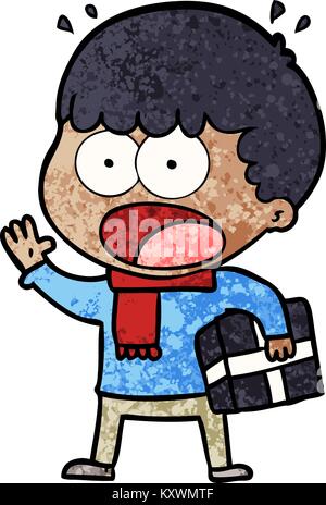 cartoon shocked man with gift Stock Vector Image & Art - Alamy