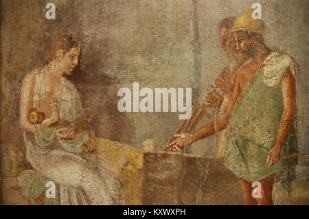 Danae and Perseus as a child, fresco Pompeii, 2008, Rome, Italy Stock ...