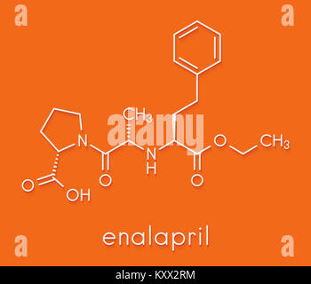 Enalapril high blood pressure drug molecule. Angiotensin Converting ...