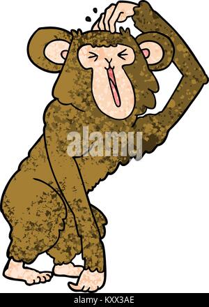 cartoon chimp scratching head Stock Vector Image & Art - Alamy