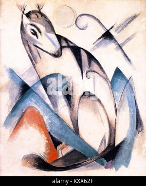 Franz Marc - Sitzendes imaginäres Tier (1913 Stock Photo - Alamy