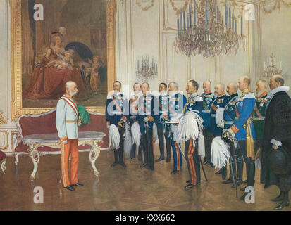 This historical painting by Franz von Matsch depicts the German federal ...