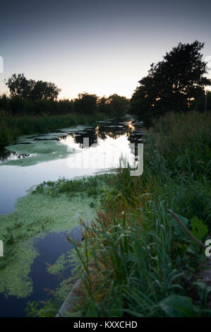 Sunset over Driffield Canal, East Yorkshire Wolds, UK Stock Photo - Alamy