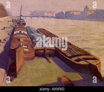 A painting by Félix Vallotton from 1901, depicting a port scene. Known ...