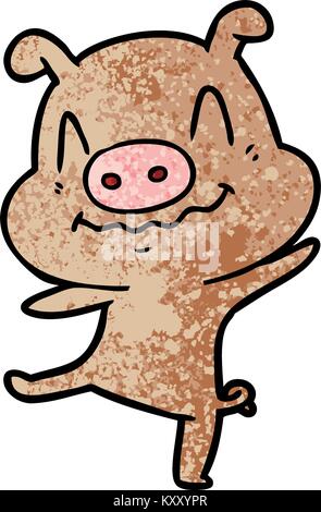 nervous cartoon pig dancing Stock Vector Image & Art - Alamy