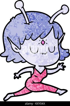 cartoon alien girl jumping Stock Vector Image & Art - Alamy