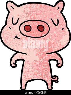 cartoon content pig Stock Vector Image & Art - Alamy