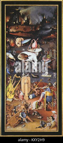 The Garden of Earthly Delights: Hell, right wing of triptych, c.1500 ...