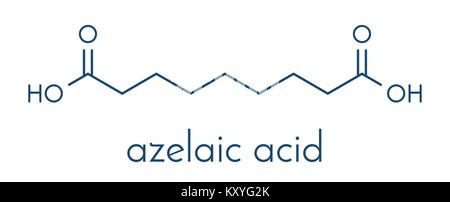 Azelaic acid (nonanedioic acid) molecule. Used in treatment of acne and ...