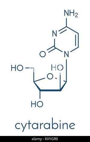 Cytarabine, cytosine arabinoside, ara-C molecule. It is chemotherapy ...