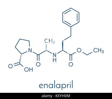 Skeletal formula of Enalapril. Drug chemical molecule Stock Vector ...