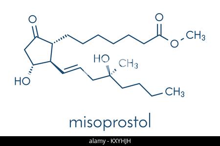 Misoprostol Molecule Skeletal Chemical Formula Paper Packaging For