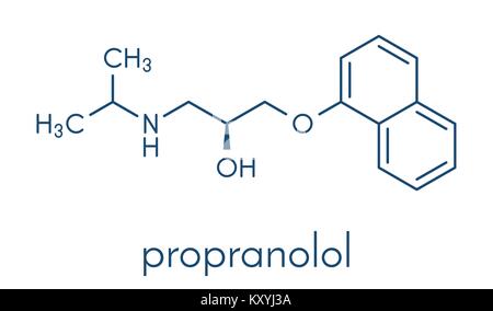Skeletal formula of Propranolol. Drug chemical molecule Stock Vector ...
