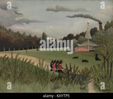 Henri Rousseau, Landscape and Four Young Girls, painting, circa 1895 ...