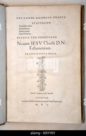 1550 Stephens Greek New Testament, the Textus Receptus translated for ...