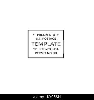 Postal cancellation First Class mail w Postage Paid mark Stock Vector ...
