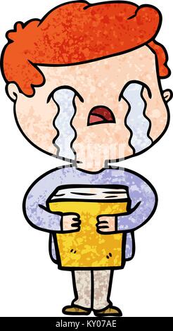 cartoon man crying holding book Stock Vector Image & Art - Alamy