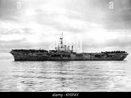 Royal Navy - HMS Vengeance R71, a Colossus-class light aircraft carrier ...