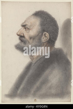 A portrait by Nicolas Lagneau depicting a man in a fur hat, gazing ...