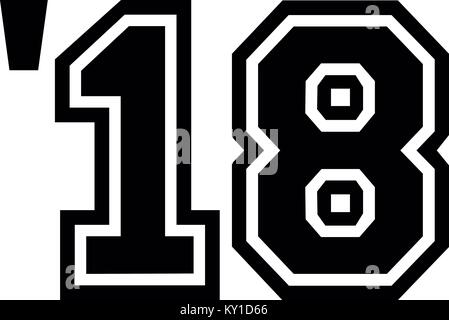 Number 18 black and white college Stock Vector Image & Art - Alamy