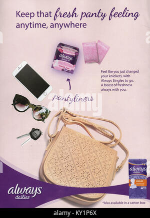 2010s UK Always Magazine Advert Stock Photo - Alamy