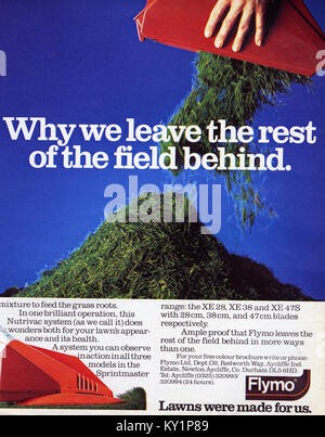 1980s UK Flymo Magazine Advert Stock Photo - Alamy