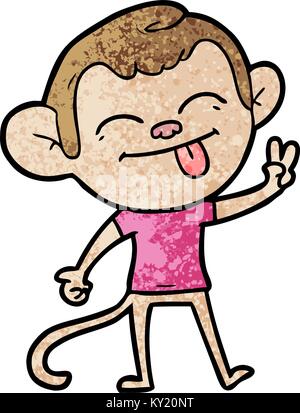 funny cartoon monkey making peace sign Stock Vector Image & Art - Alamy