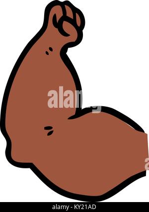 freehand drawn cartoon strong arm flexing bicep Stock Vector Art ...
