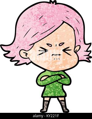 cartoon angry girl Stock Vector Image & Art - Alamy