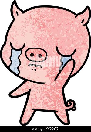 cartoon pig crying waving goodbye Stock Vector Image & Art - Alamy