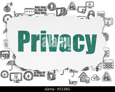Security concept: Privacy on Torn Paper background Stock Photo - Alamy