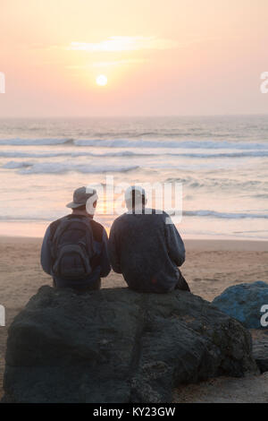 Two Men at Beach; Biarritz; Basque Country; France Stock Photo - Alamy
