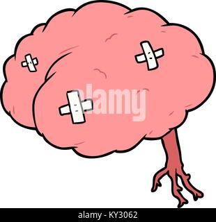 cartoon injured brain Stock Vector Art & Illustration, Vector Image ...