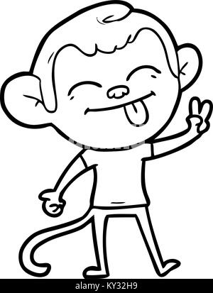 funny cartoon monkey making peace sign Stock Vector Image & Art - Alamy