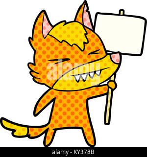fox cartoon character with protest sign Stock Vector Image & Art - Alamy