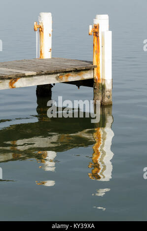 Jetty at Boonerah Park, Mount Warrigal, Lake Illawarra, New South Wales ...