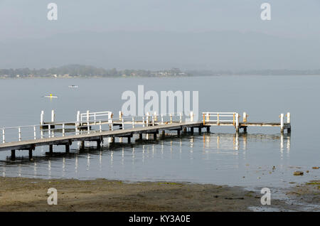 Jetty at Boonerah Park, Mount Warrigal, Lake Illawarra, New South Wales ...