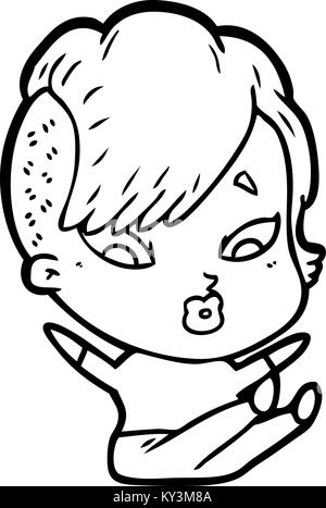 cartoon surprised girl falling over Stock Vector Image & Art - Alamy