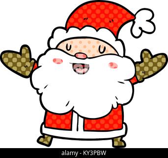 Cute And Kawaii Christmas Santa Claus Cartoon Character Eating Potato ...