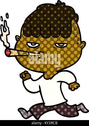 cartoon man smoking whilst running Stock Vector Image & Art - Alamy