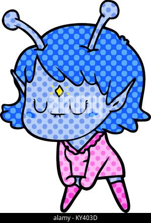 cartoon alien girl doing muscle pose Stock Vector Image & Art - Alamy
