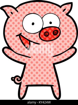 cheerful pig cartoon Stock Vector Image & Art - Alamy
