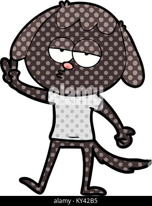 cartoon tired dog giving peace sign Stock Vector Image & Art - Alamy