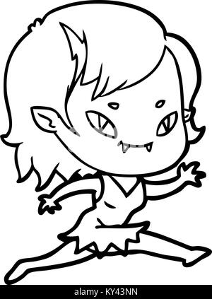 cartoon friendly vampire girl running Stock Vector Image & Art - Alamy