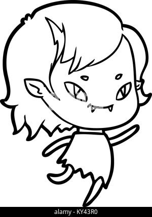 cartoon friendly vampire girl running Stock Vector Image & Art - Alamy