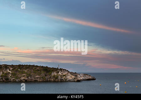 A colourful sunset over Longreach Bay, Rottnest Island, Perth, Western ...