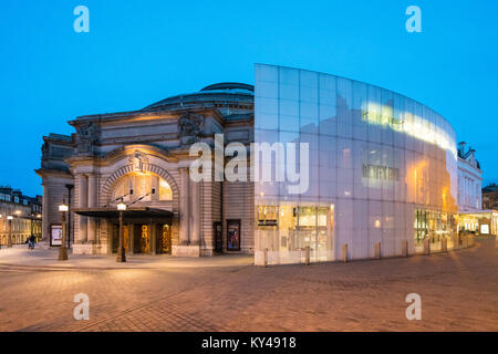 Night view of exterior of Usher Hall theatre in Edinburgh, Scotland ...